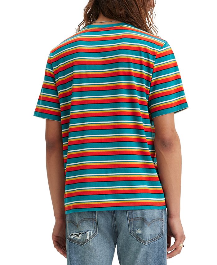 Levi's Men's Relaxed-Fit Striped Short Sleeve Crewneck T-Shirt - Macy's
