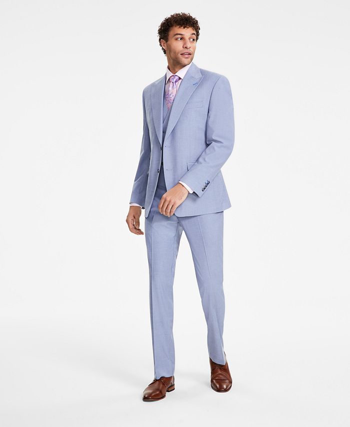 Tayion Collection Men's Classic-Fit Solid Vested Suit Separates - Macy's
