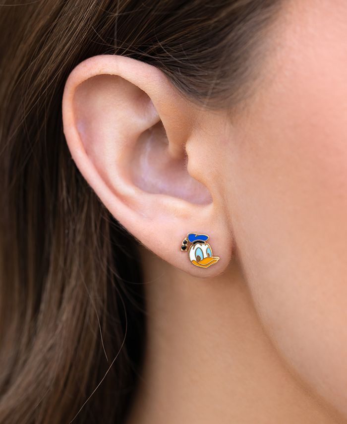 Girls Crew 18k Gold-Plated Color Crystal Disney Stud Earrings - Macy's