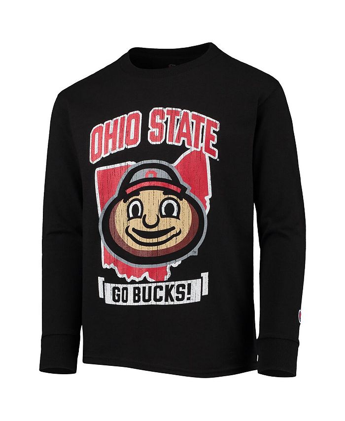 Champion Big Boys Black Distressed Ohio State Buckeyes Strong Mascot ...