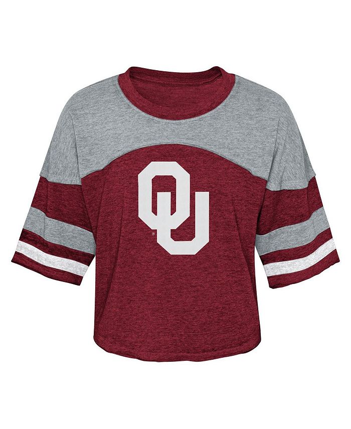 Outerstuff Big Girls Crimson Distressed Oklahoma Sooners Sunday Friday ...