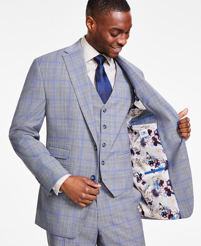 Tayion Collection Men's Classic-Fit Plaid Suit Jacket - Macy's