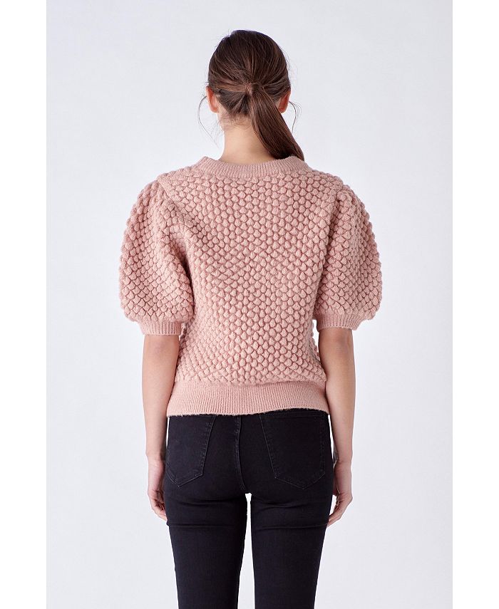 English Factory Women's Textured Puff Sweater - Macy's