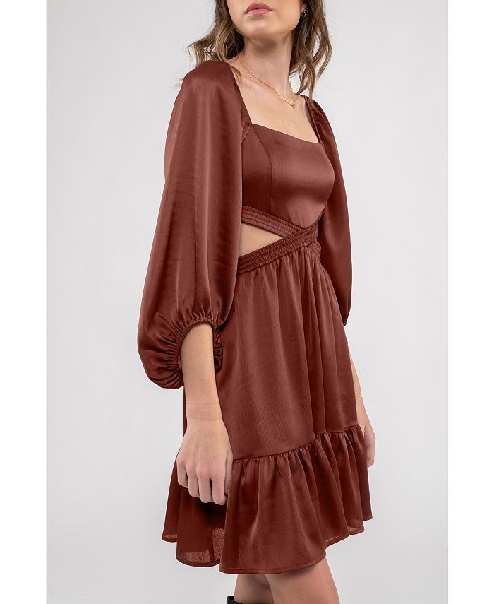 Blu Pepper Women's Square Neck Cut Out Mini Dress - Macy's