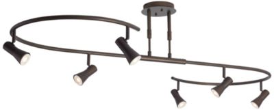 Pro Track S-Wave 6-Head LED Ceiling Track Light Fixture Kit Spot-Light ...