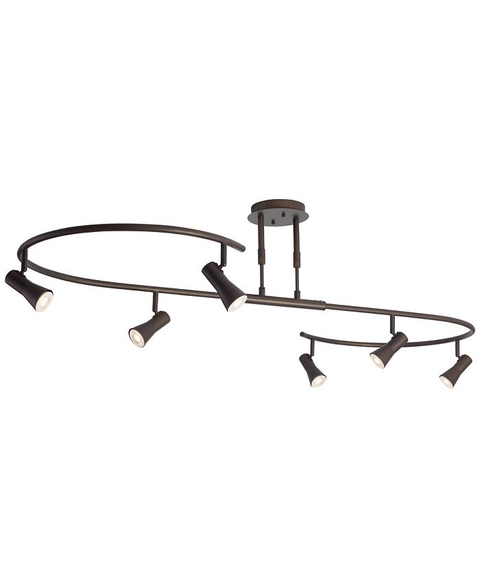 Pro Track S-Wave 6-Head LED Ceiling Track Light Fixture Kit Spot-Light ...