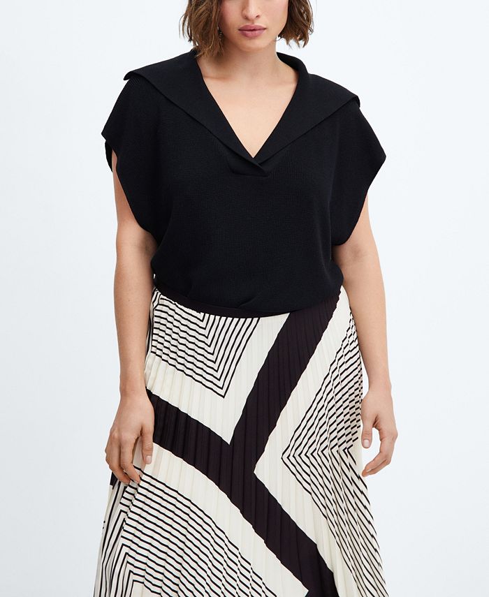 MANGO Women's Geometric Print Pleated Skirt - Macy's