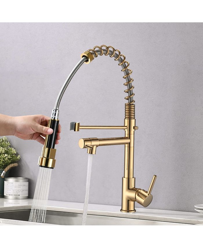 Simplie Fun Commercial Pull Down Kitchen Sink Faucet Single Handle ...