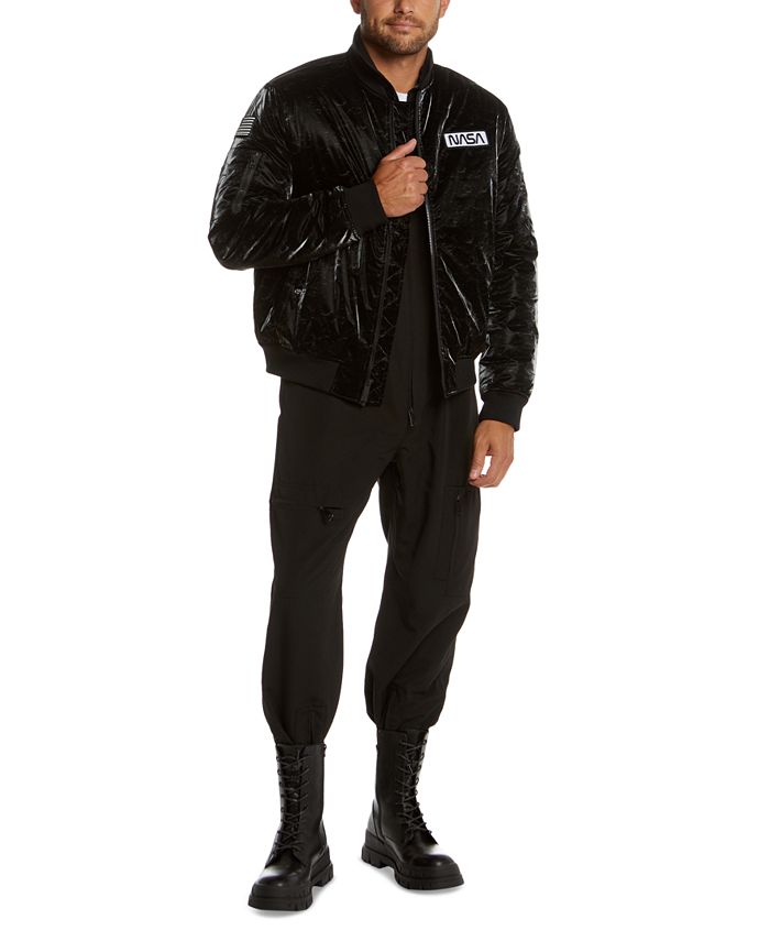 Space One Men's NASA-Inspired Bomber Jacket with Astronaut Interior ...