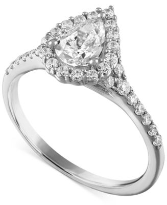 Alethea™ Certified Diamond Pear Halo Engagement Ring (1 ct. t.w.) in ...