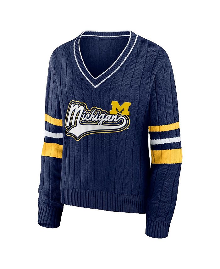 WEAR by Erin Andrews Women's Navy Michigan Wolverines Script Sleeve ...