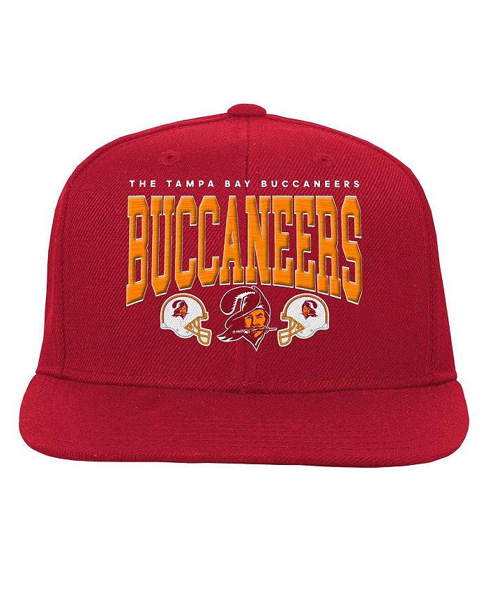 Mitchell & Ness Youth Boys and Girls Red Tampa Bay Buccaneers Champ Stack Flat Brim Snapback Hat ...