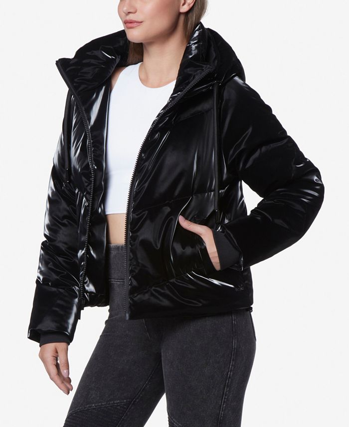 Andrew Marc Sport Women's Luxe Sheen Puffer Hooded Jacket - Macy's