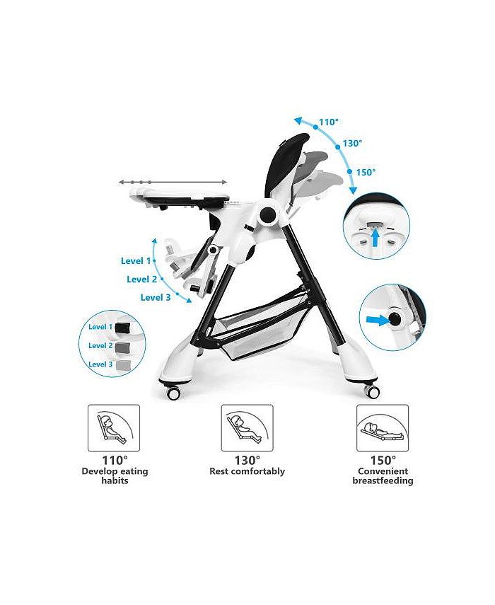 Slickblue A-Shaped High Chair with 4 Lockable Wheels - Macy's