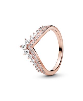 Pandora Cubic Zirconia Timeless Princess Wishbone Ring - Macy's