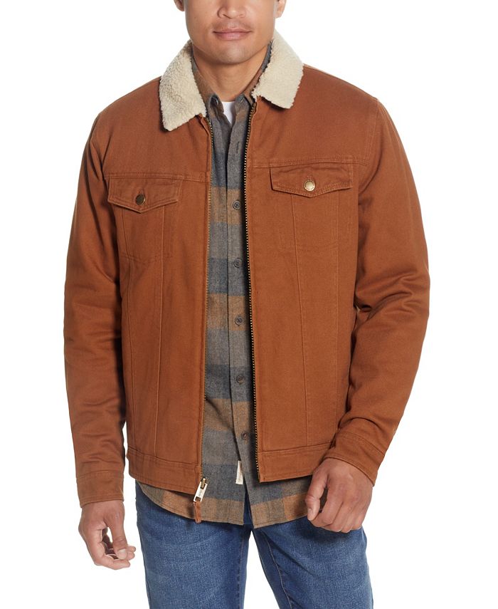 Weatherproof Vintage Men's Sherpa Lined Canvas Twill Trucker Jacket ...