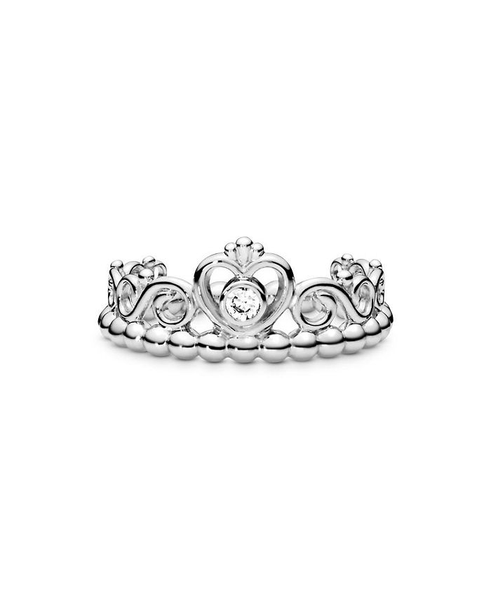 Pandora Cubic Zirconia Moments Princess Tiara Crown Ring - Macy's