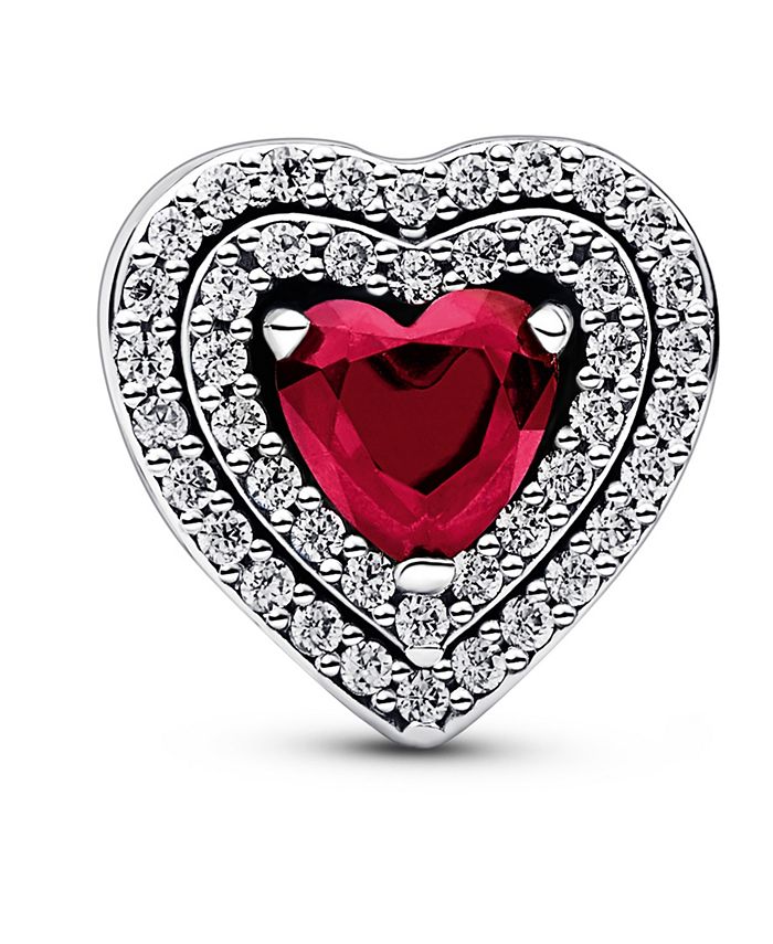 Pandora Mixed Stone Sparkling Levelled Heart Charm - Macy's