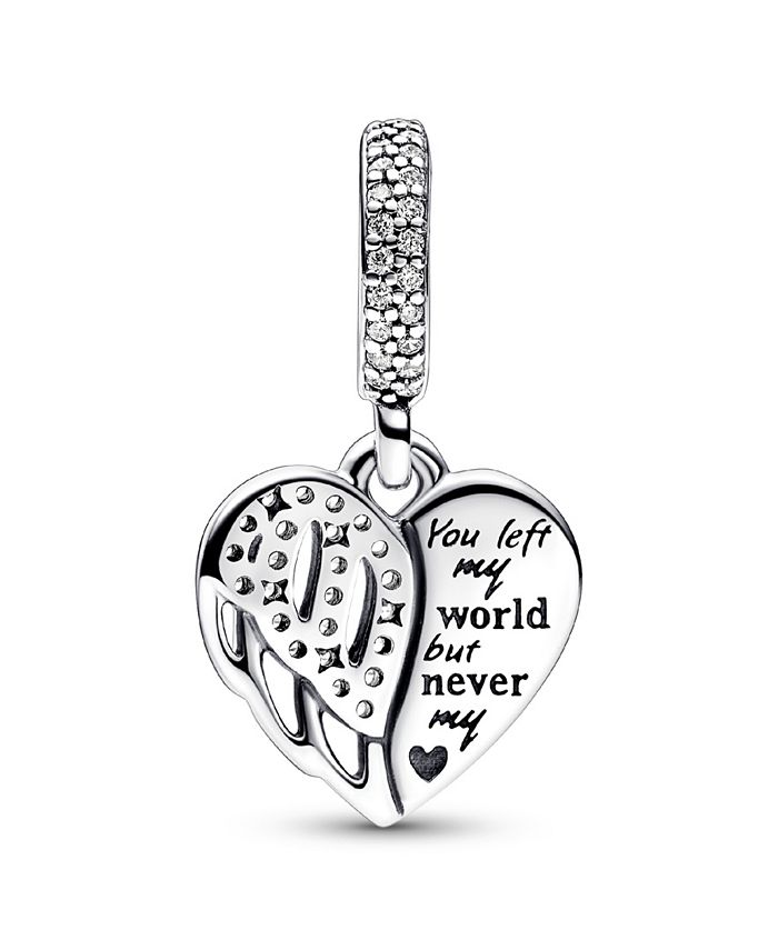 Pandora Sterling Silver Heart Angel Dangle Charm - Macy's