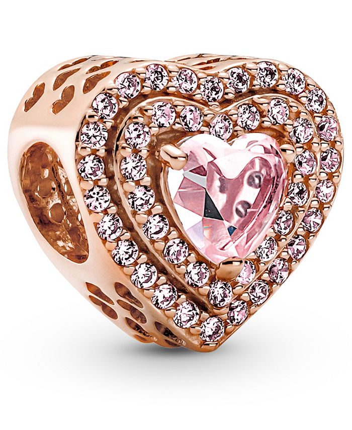 Pandora Mixed Stone Sparkling Levelled Heart Charm - Macy's