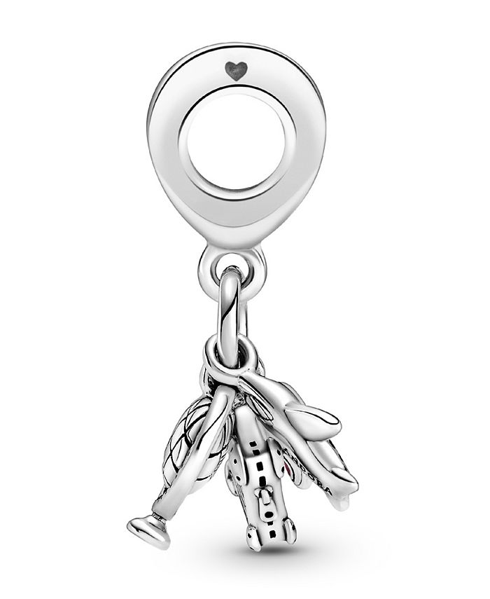 Pandora Sterling Silver Airplane, Globe Suitcase Dangle Charm - Macy's
