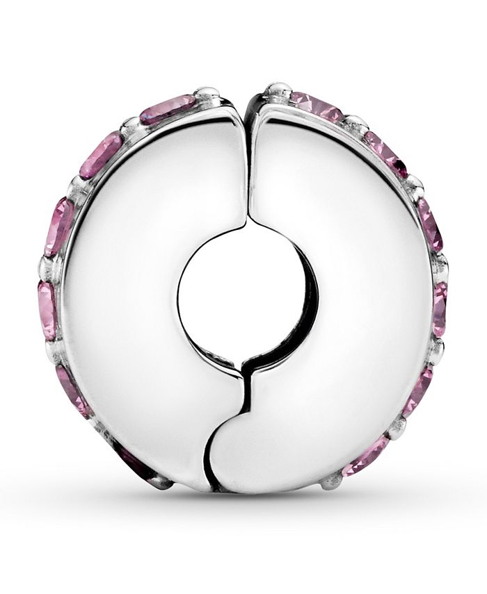 Pandora Cubic Zirconia Pink Sparkling Row Clip Charm - Macy's