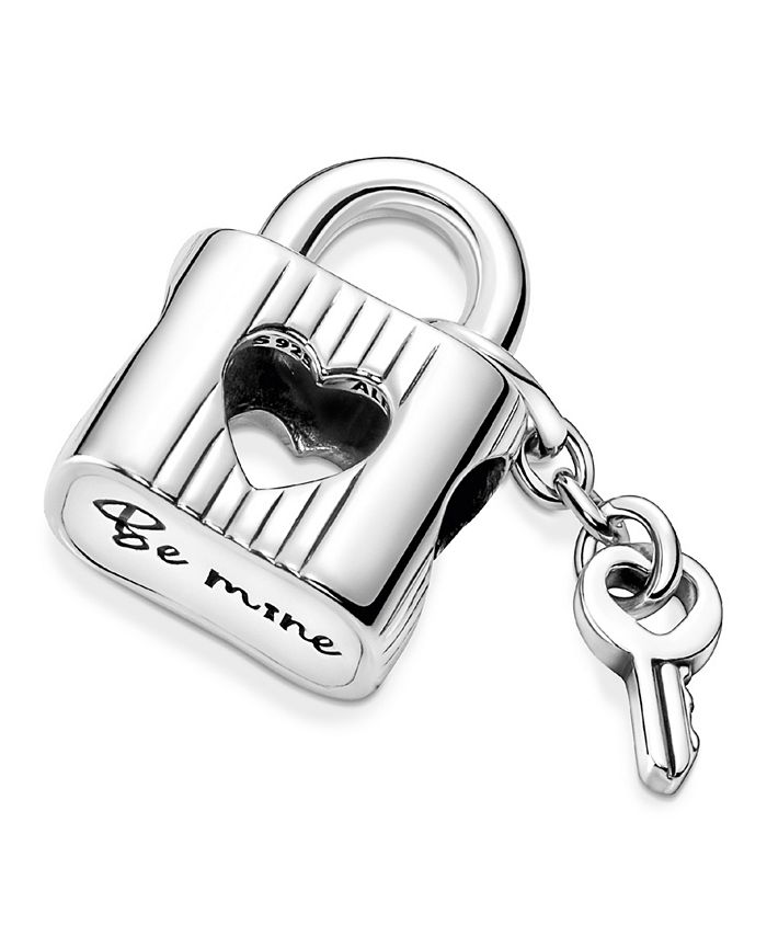 Pandora Sterling Silver Padlock Heart Key Charm - Macy's