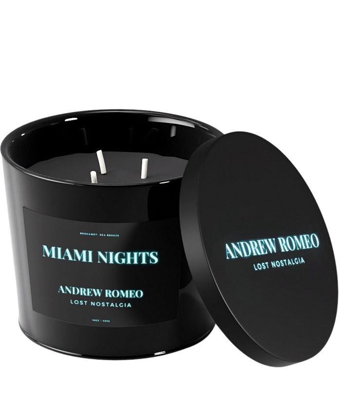 Andrew Romeo 3-Wick Miami Nights Bergamot Sea Breeze Soy Wax Candle, 16 ...