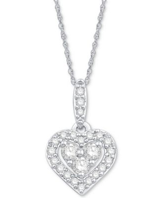 Macy's diamond heart pendant store