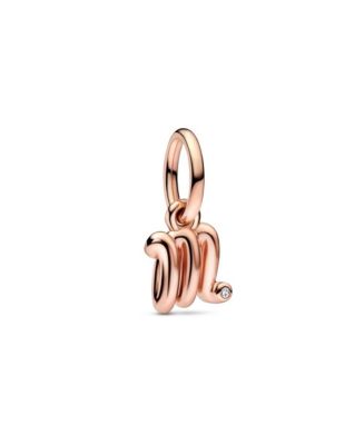 Pandora 14k Rose Gold-Plated Script Alphabet Dangle Charm - Macy's