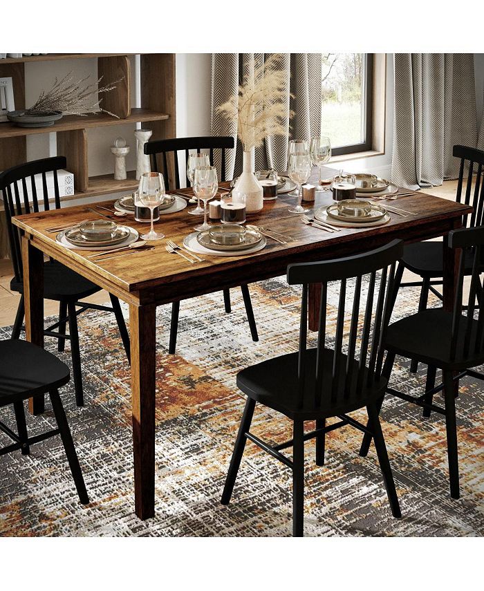 MERRICK LANE Hayden Wooden Dining Table With Tapered Legs - Macy's