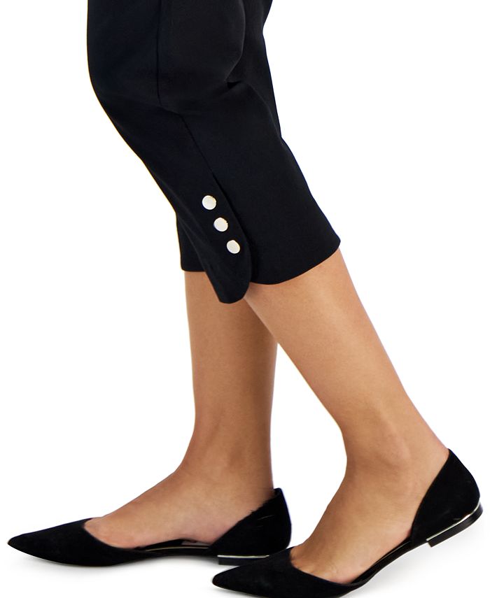 JM Collection Women's Snap-Hem Pull-On Capri Pants, Created for Macy's ...