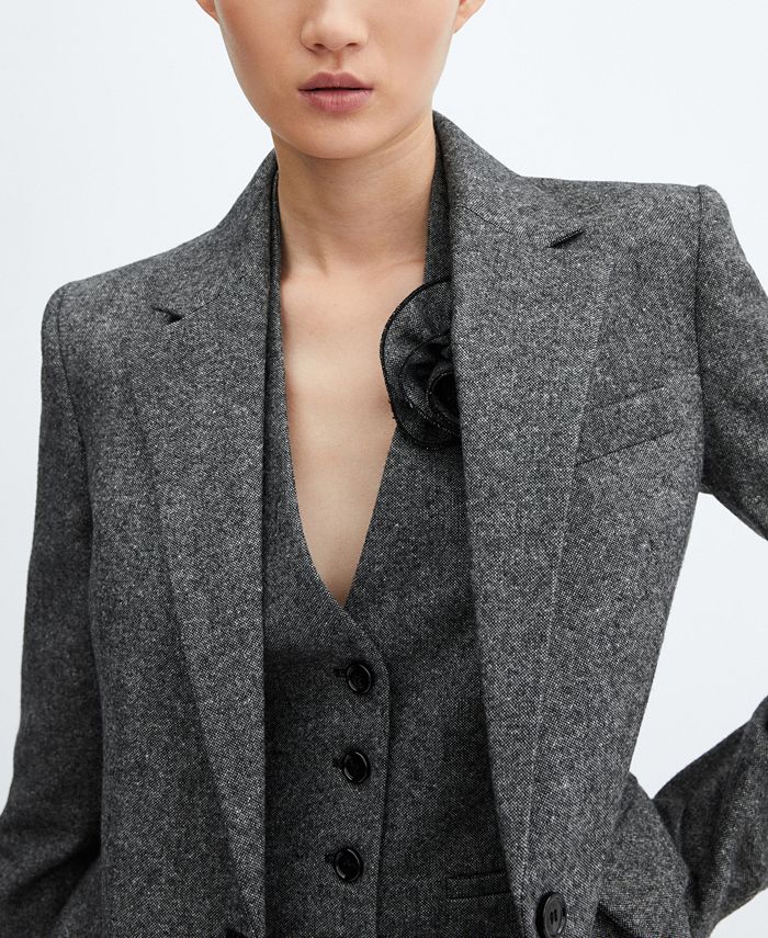 MANGO Women's Wool Suit Blazer - Macy's
