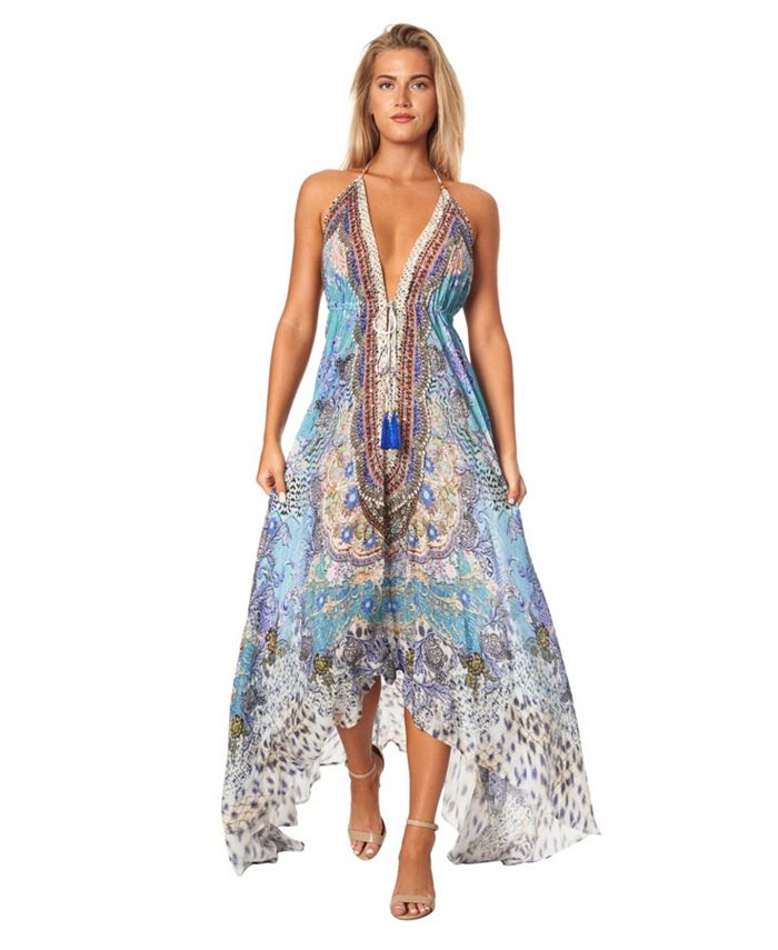 La Moda Clothing Women's Maxi halterneck dress - Macy's