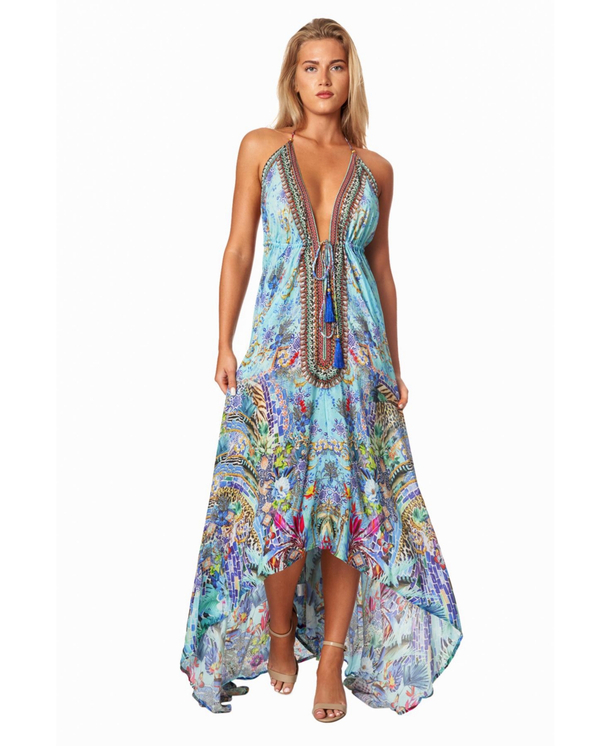 Click here for La Moda Clothing Womens Maxi halterneck dress - Li... prices