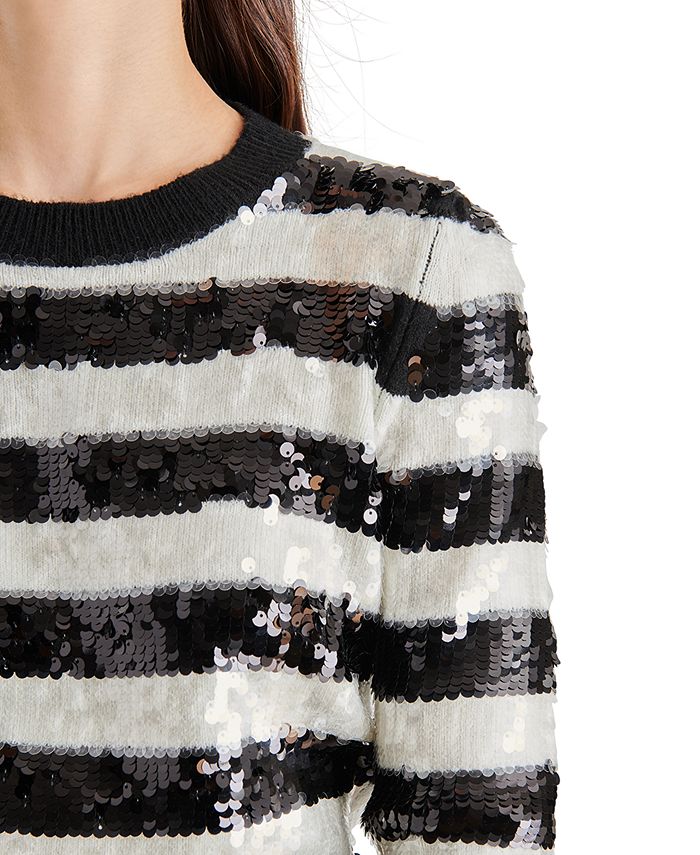 Steve Madden Women's Elina Sequin Stripe Sweater - Macy's