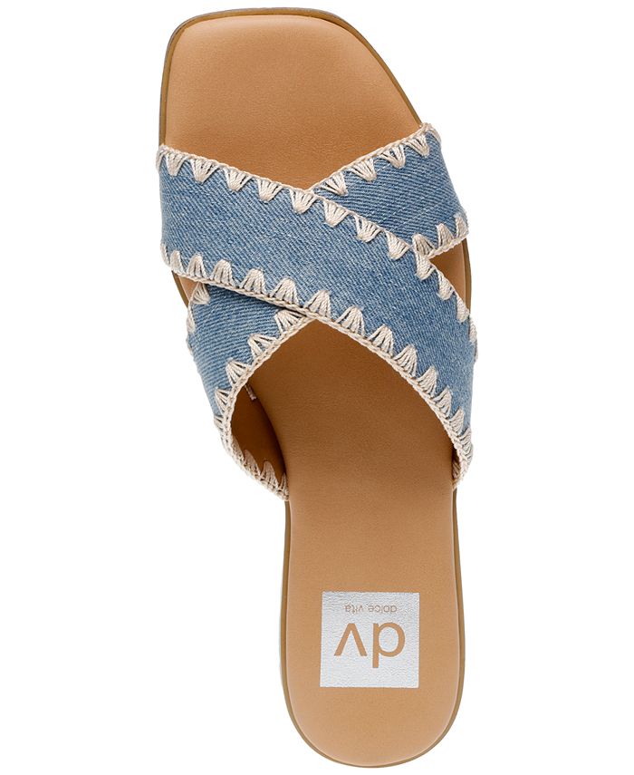 DV Dolce Vita Women's Miguel Crisscross Flat Slide Sandals - Macy's