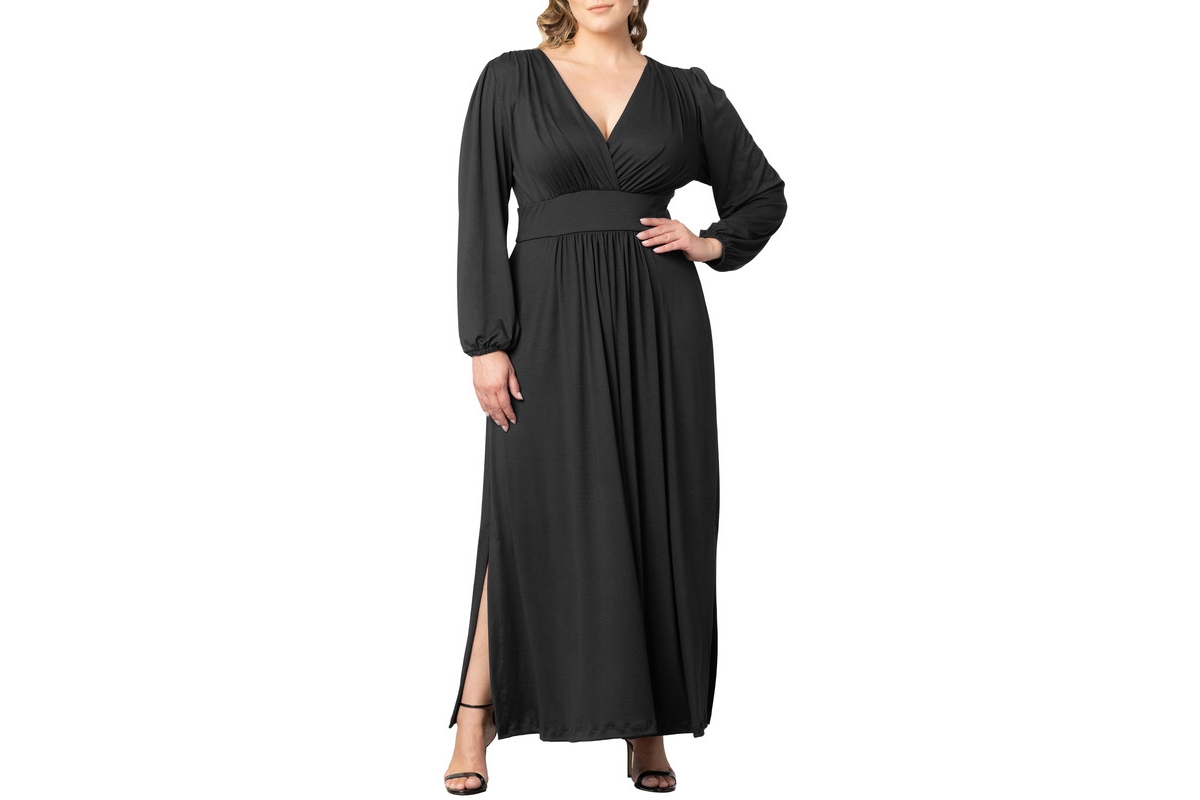 Click here for Kiyonna Plus Size Kelsey Long Sleeve Maxi Dress -... prices