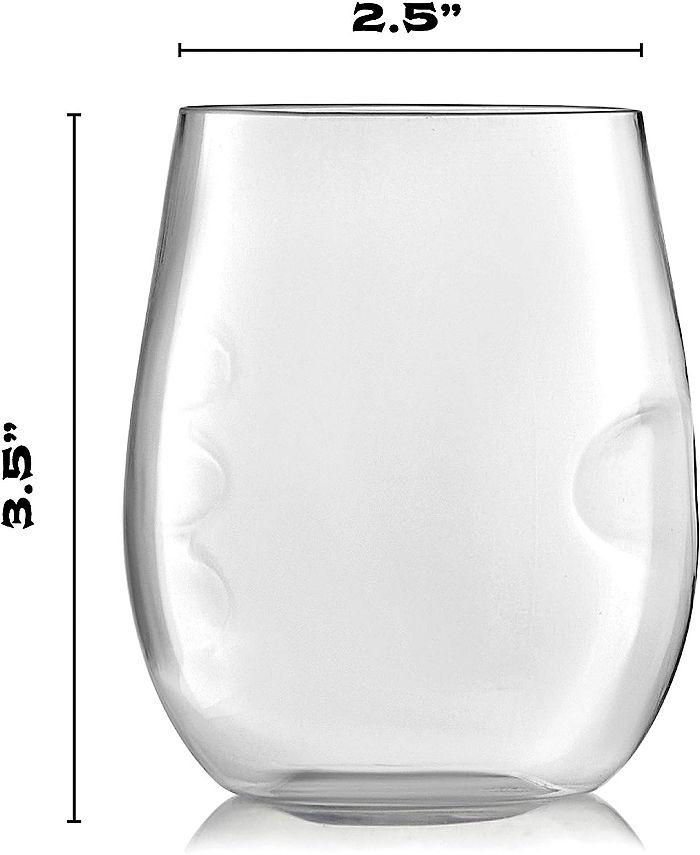 Chateau Fine Tableware 32 Pack Finger Indentations Plastic Wine Glasses