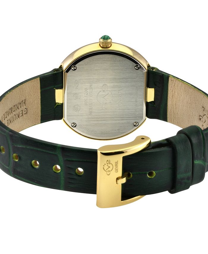 GV2 by Gevril Women's Arezzo Green Leather Watch 33mm - Macy's