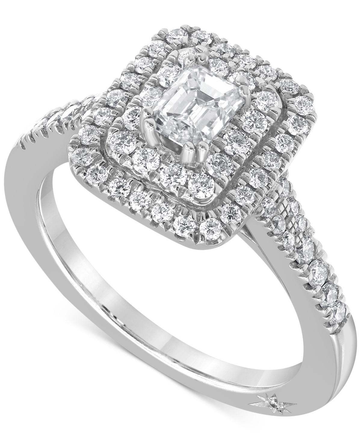 Click here for Diamond Emerald-Cut Double Halo Engagement Ring (1... prices