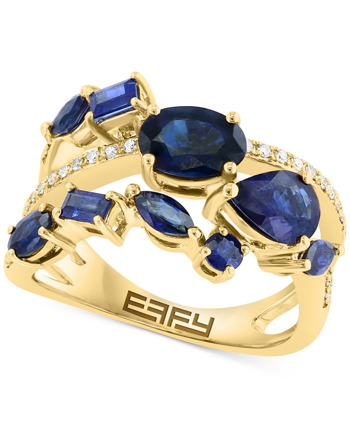 EFFY Collection EFFY® Sapphire (2-5/8 ct. t.w.) & Diamond (1/10 ct. t.w ...