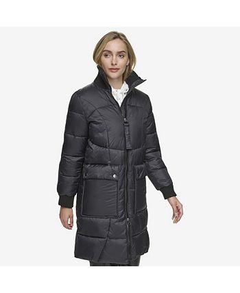 Andrew Marc Pavia Quilted Faux Down Coat - Macy's