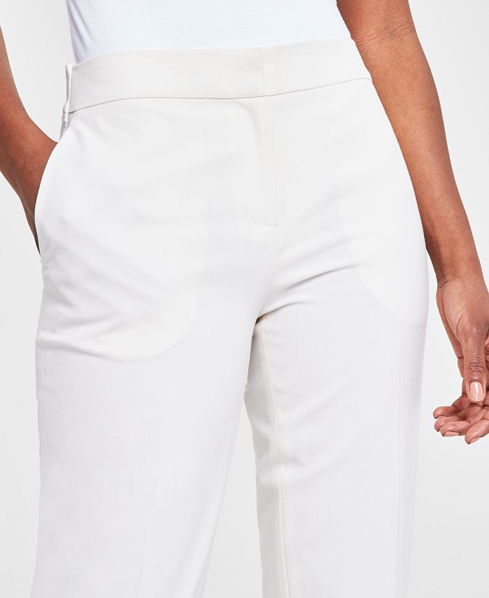 Bar III Women's Solid Straight-Leg Mid-Rise Pants, Created for Macy's ...