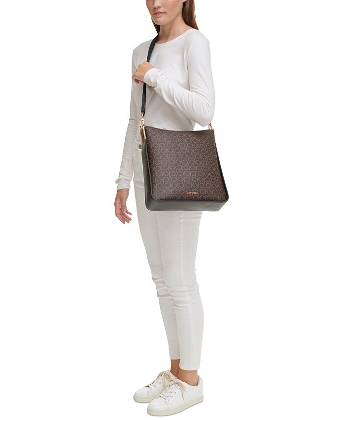 Calvin Klein Fay Large Adjustable Signature Crossbody with Magnetic Top ...