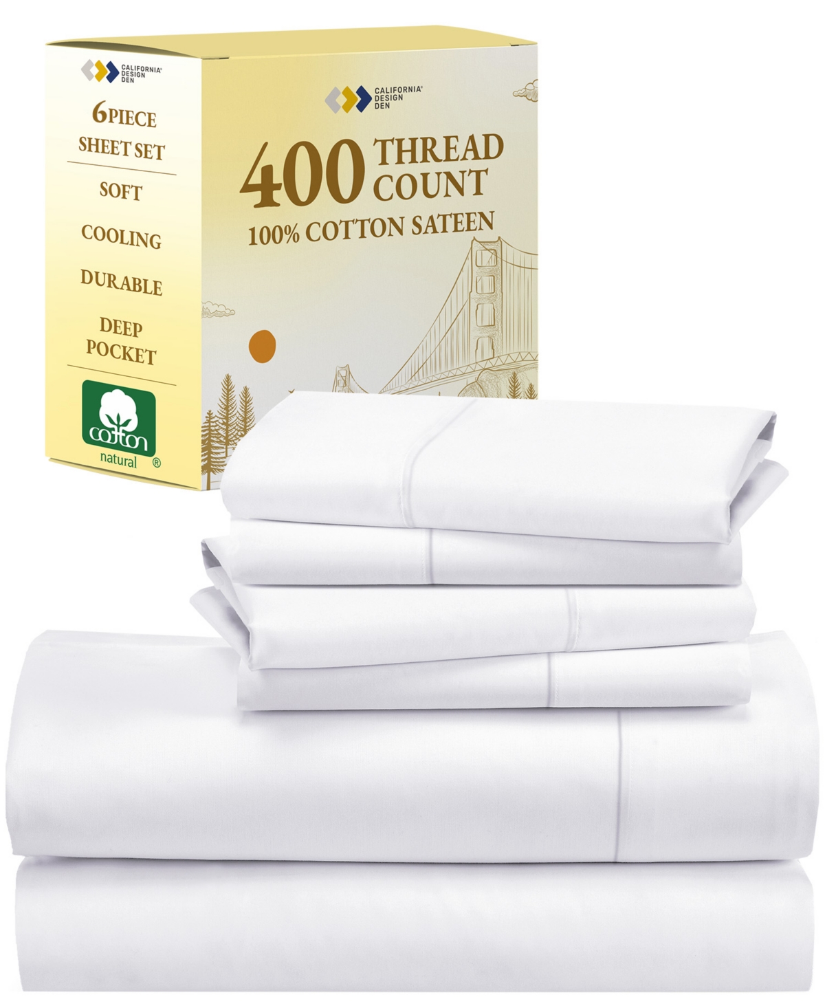 Click here for 6 Piece Sheet Set with 4 Pillowcases - 400 Thread... prices
