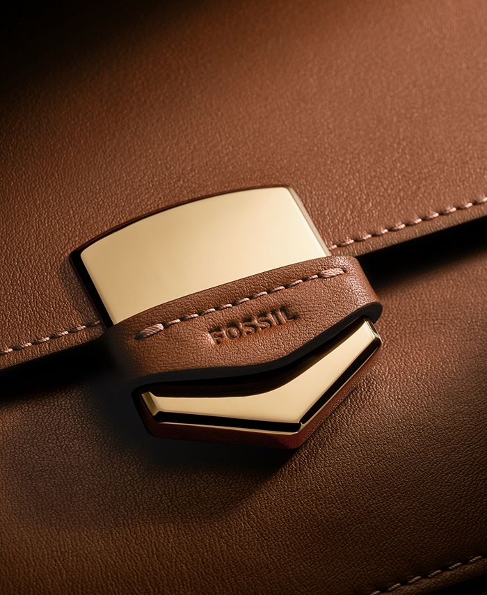 Fossil Lennox Flap Leather Crossbody Bag - Macy's