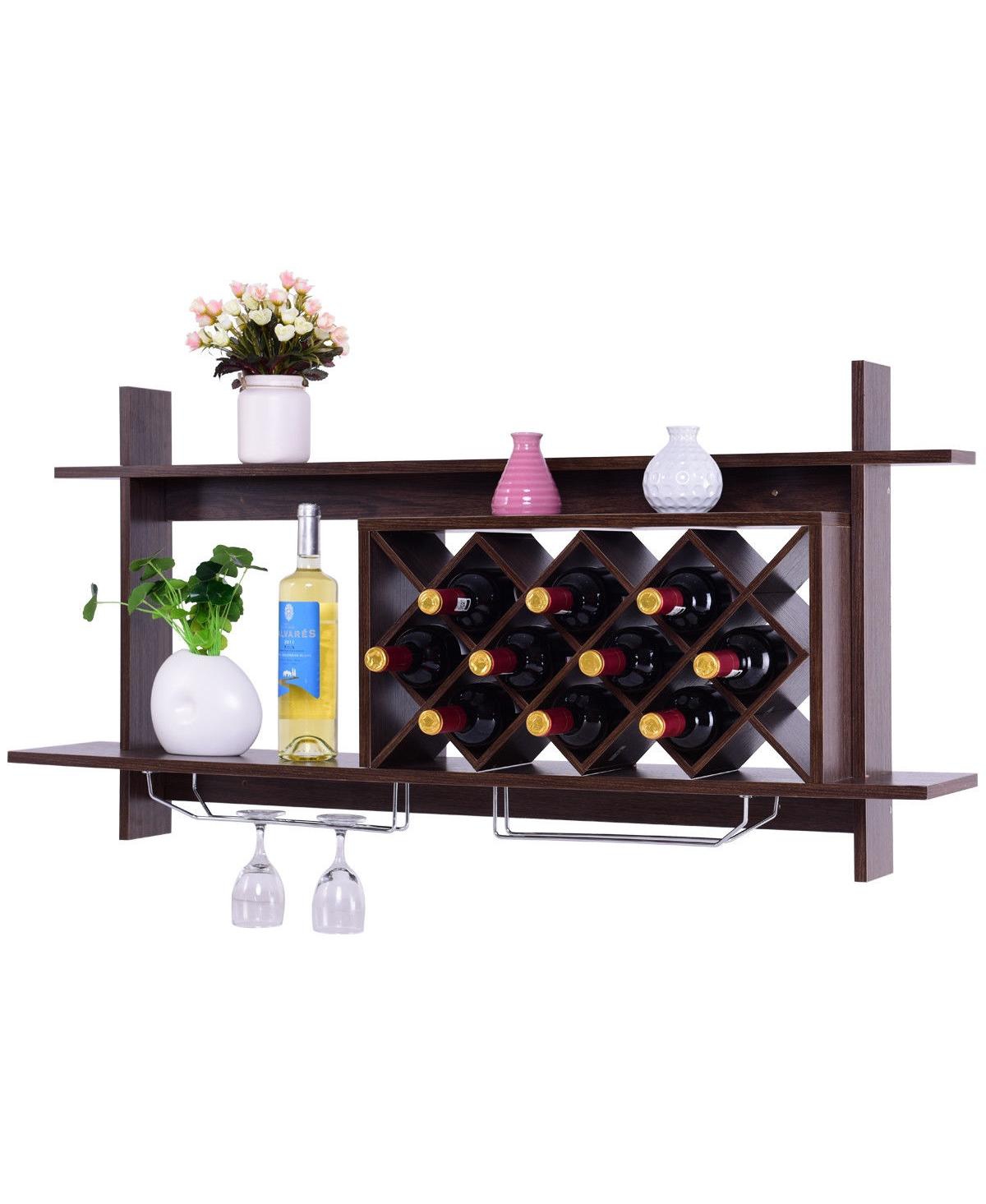 Click here for Wall Mount Wine Rack with Glass Holder and Storage... prices