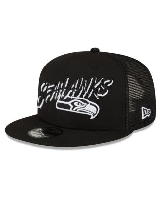 Men's New Era Black Seattle Seahawks Graffiti Script 9FIFTY Snapback ...