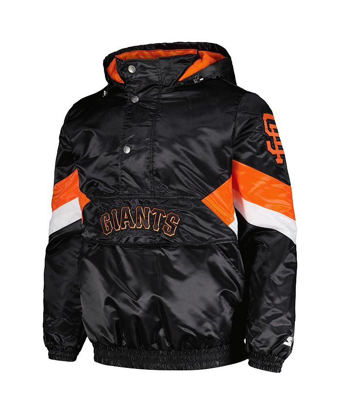 Starter Men's Black San Francisco Giants Force Play II Half-Zip Hooded ...